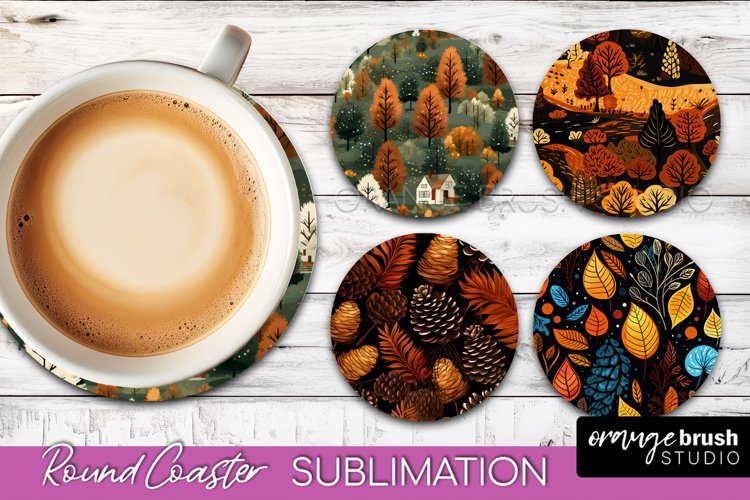 Fall Round Coasters - Autumn Forest Coaster (4404294)