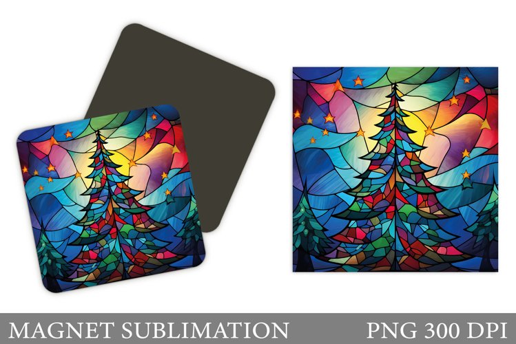 Christmas Tree Magnet Design. Christmas Square Magnet