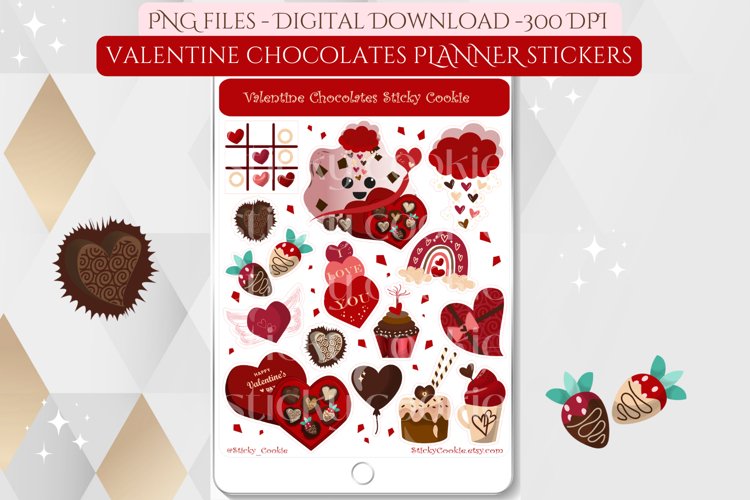 Digital Valentine Chocolates stickers