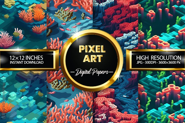 Pixel Art Digital Papers - 04 Variations (3535266)