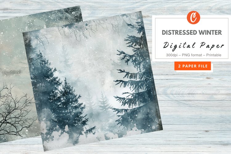 Distressed Winter Digital Paper