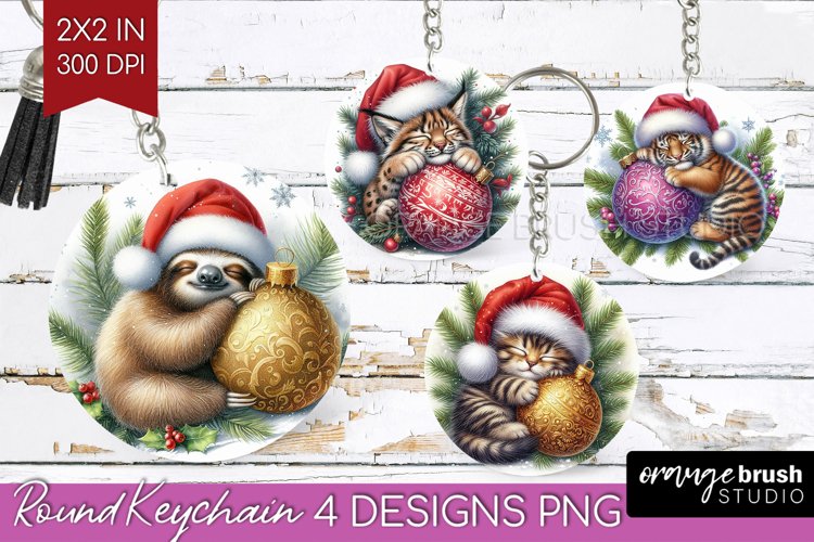 Christmas Animals Keychain PNG - Cute Christmas (4924183)