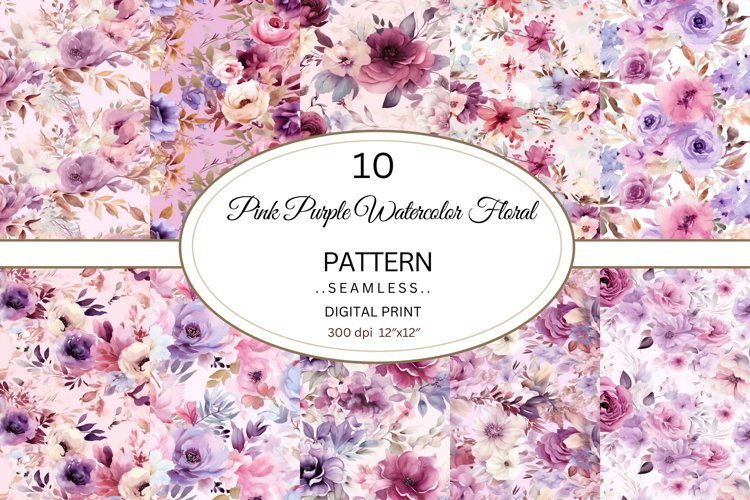 Colorful Watercolor Floral Digital Paper (2680613)