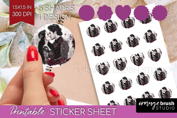 Dark Gothic Round Sticker - Victorian Gothic (4893645)