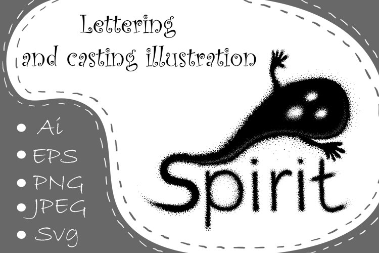 Lettering and casting illustration. SVG spirit