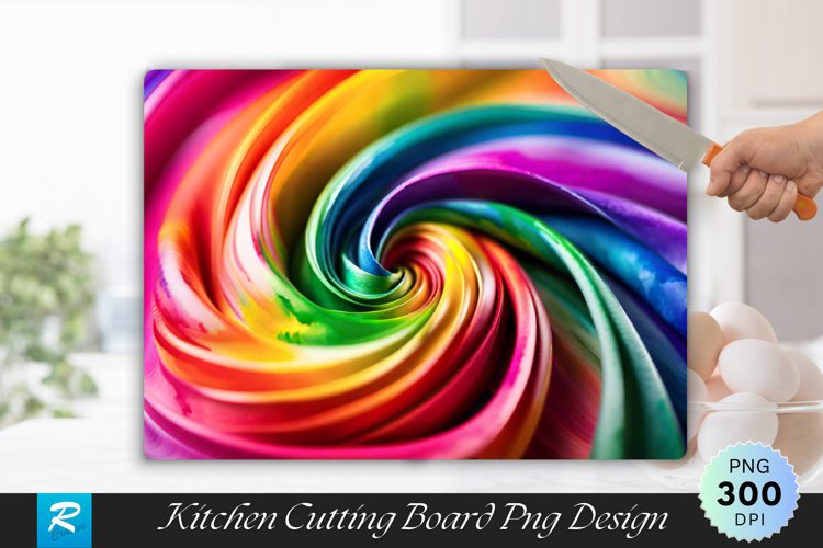 Rainbow Colored Twist Cutting Board Sublimation Design