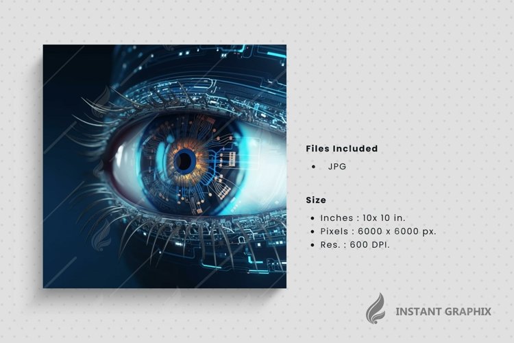 Closeup of a Digital Blue eye Generative AI (2660676)