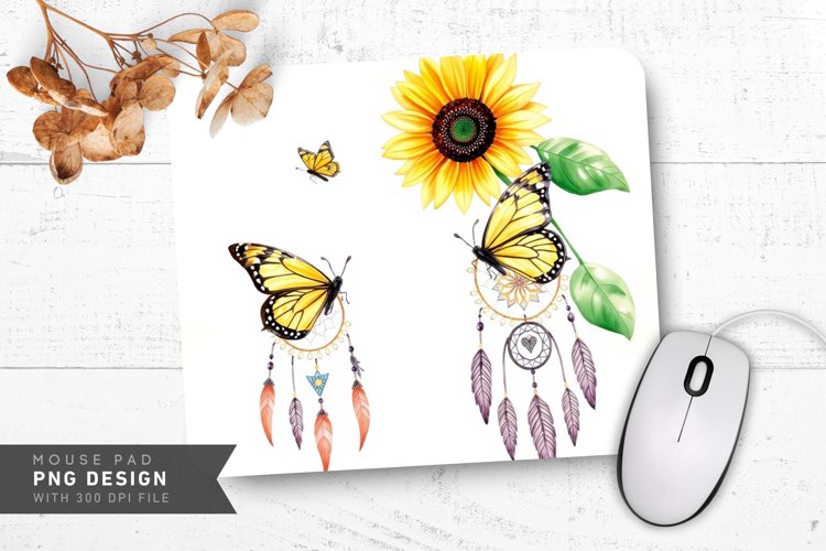 Radiant Watercolor Scene Mouse Pad PNG Design