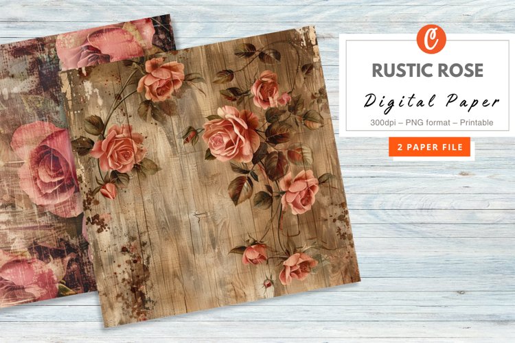 Rustic Rose Digital Paper