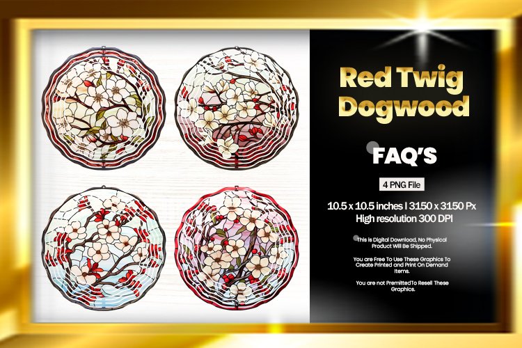 Red twig dogwood Wind Spinner Sublimation-04 Variations