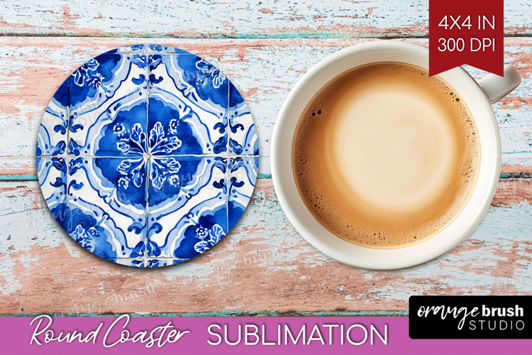 Mediterranean Round Coaster - Italian Tile Coaster (5801717)