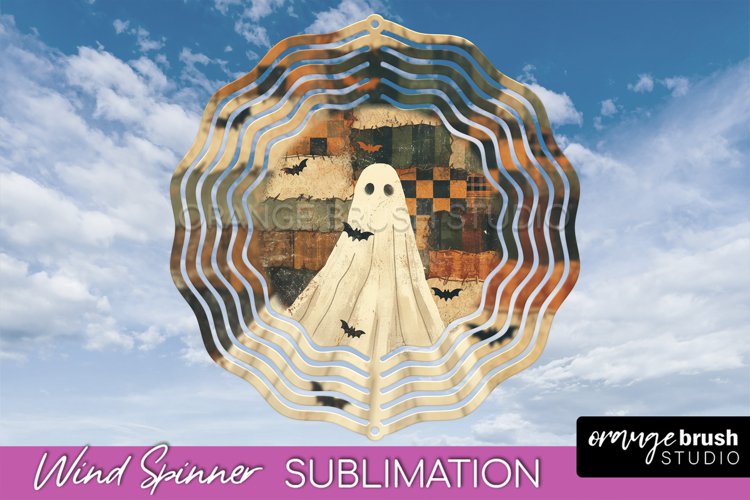 Patchwork Halloween Wind Spinner - Ghost Wind (4432535)