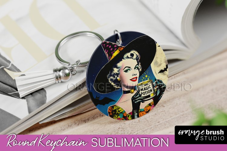 Halloween Witch Keychain - Retro Keychain (4446784)