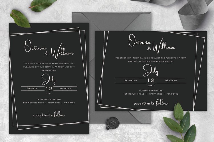 Wedding Invitation - LONDON MIDNIGHT