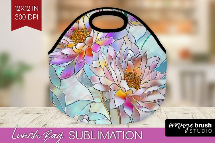 Stained Glass Flowers Lunch Bag - Floral Lunch Bug (5118083)