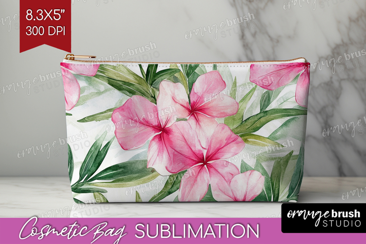 Tropical Flowers Cosmetic Bag - Floral Makeup Bag (5527847)