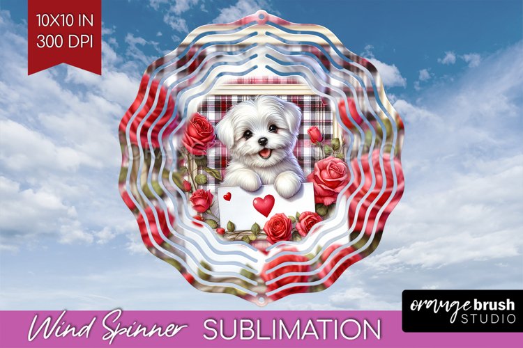 Valentine Dog Wind Spinner Sublimation PNG - (5091144)