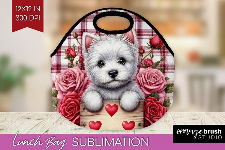 Valentine Dog Lunch Bag - Valentines Day Lunch Bug (5091512)