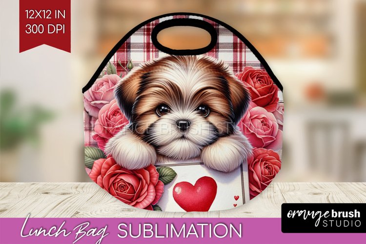 Valentine Dog Lunch Bag - Valentines Day Lunch Bug (5091515)