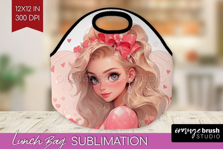 Valentine Girl Lunch Bag - Valentines Day Lunch (5096786)
