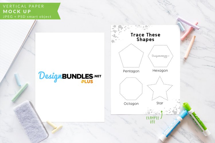 2 US Letter Vertical Paper, Cardstock | Teacher's Mock up