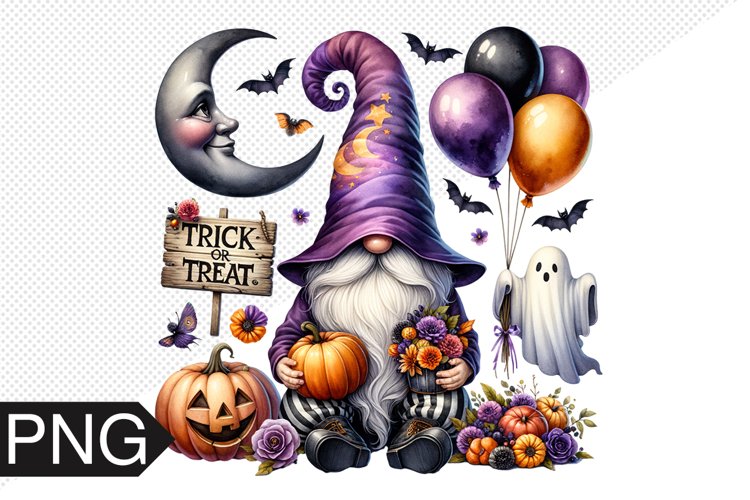 Halloween Gnome Sublimation,Gnome Clipart PNG