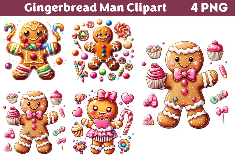 Gingerbread Man Clipart PNG (4832089)