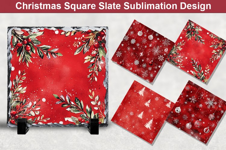 Christmas Square Sublimation Slate Designs