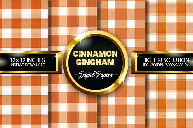 Cinnamon Gingham Digital Papers - 04 Variations (3001216)