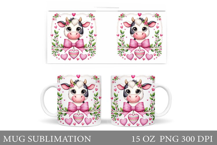 Valentines Cow Mug Sublimation. Valentines Mug (4925680)