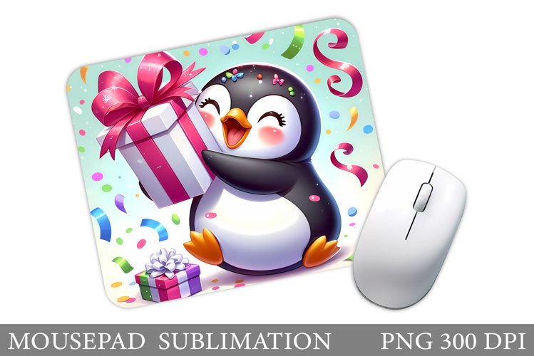Cute Penguin Mouse Pad. Christmas Mouse Pad Design (4660870)