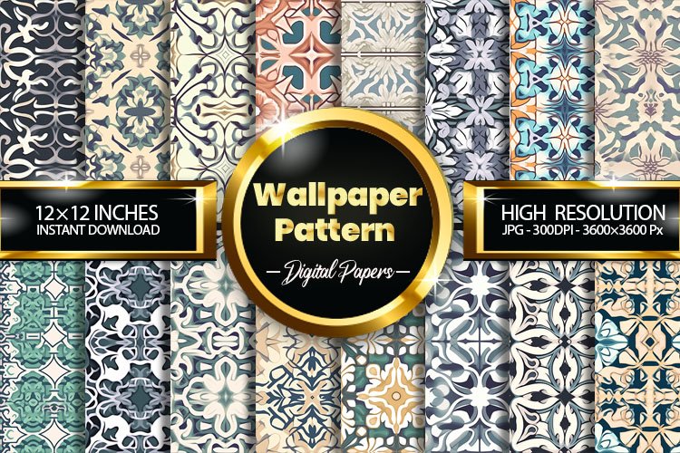 Wallpaper Pattern Digital Papers, Pattern Design (2856549)