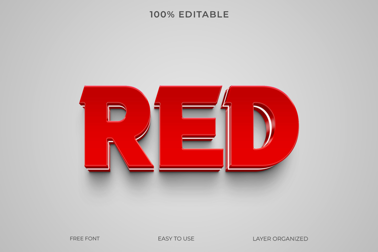 Red Editable Text Effect Style (5397861)
