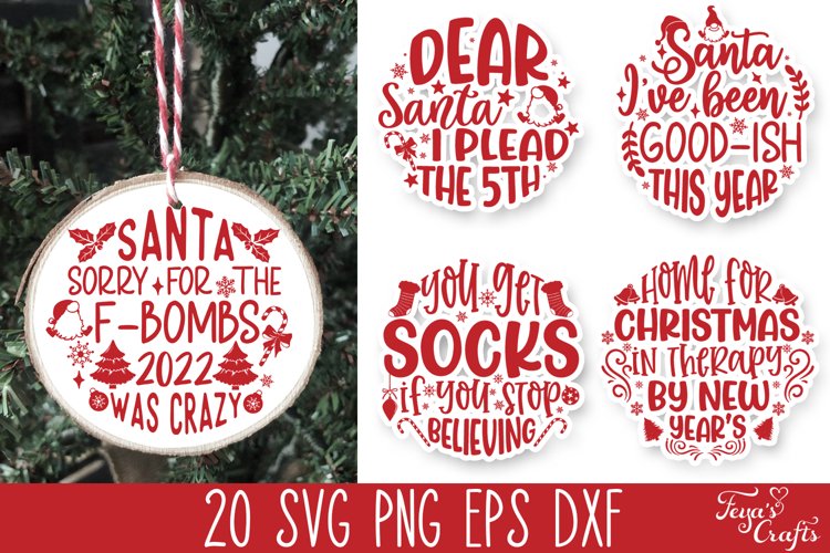 Funny Round Christmas Quotes SVG Pack
