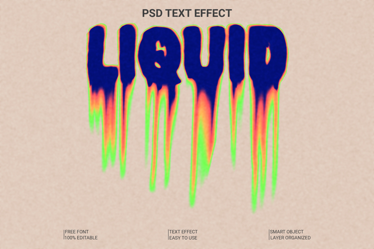 Melting Liquid Drip Text Effect PSD Template