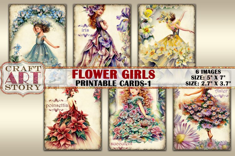 Flower girls card set,Flowers girl journal papers (2535445)