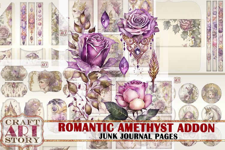 Romantic Amethyst Junk Journal Pages,fairy (2660748)
