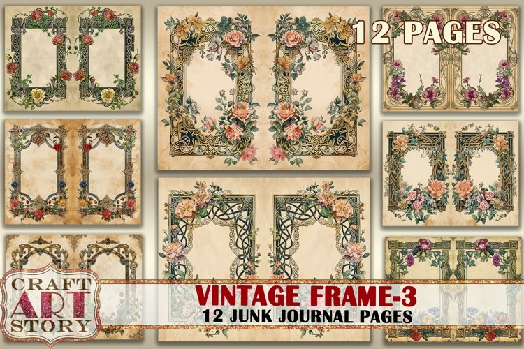 Vintage borders frame Junk Journal (3528044)