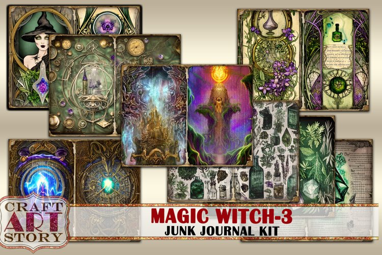 Magic Witch ADDON Kit-3,Esoteric pages,grimoire Collage