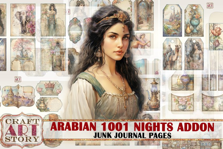 Arabian 1001 Nights Junk Journal Pages ADDON