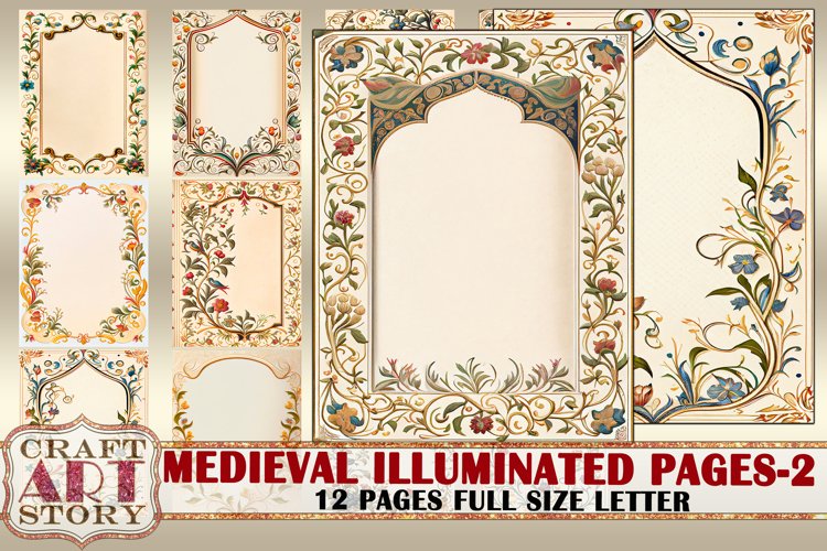 Medieval Illuminated Manuscript Frame journal pages-2