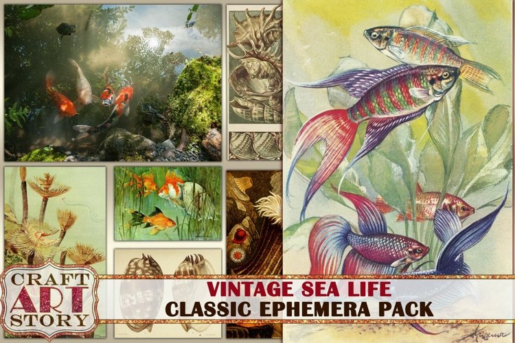 Vintage Sea Life Ephemera Pack,Under the Sea kit
