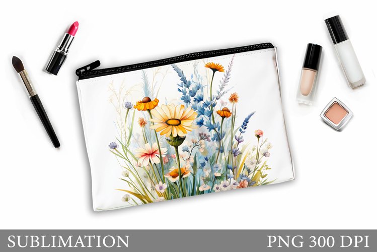 Wildflowers Makeup Bag. Flowers Makeup Pouch (4142571)