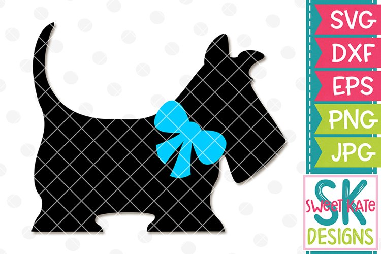 Scotty Dog with Bow SVG DXF EPS PNG JPG