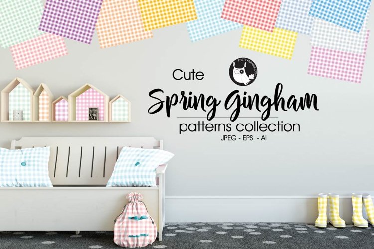 spring-gingham, digital papers