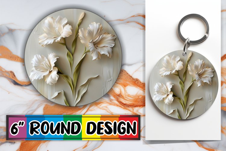 Floral Tranquility: Sublimation Circle Design (3727044)