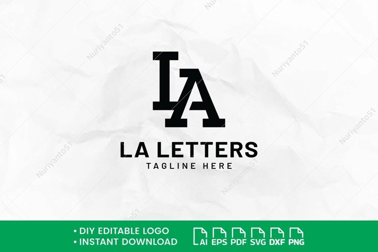 DIY Monogram Logo, L A LA AL Letter Editable Logo Template