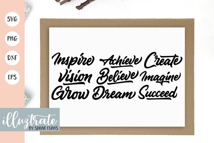 Positive Words SVG Bundle - Craft Cut Files (81903) | SVGs | Design Bundles