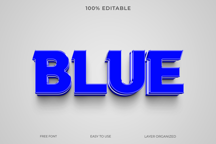 blue 3d text effect (5397886)