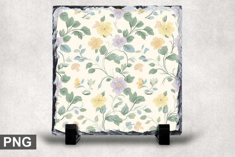 Pastel Flowers Square Sublimation Slate Design